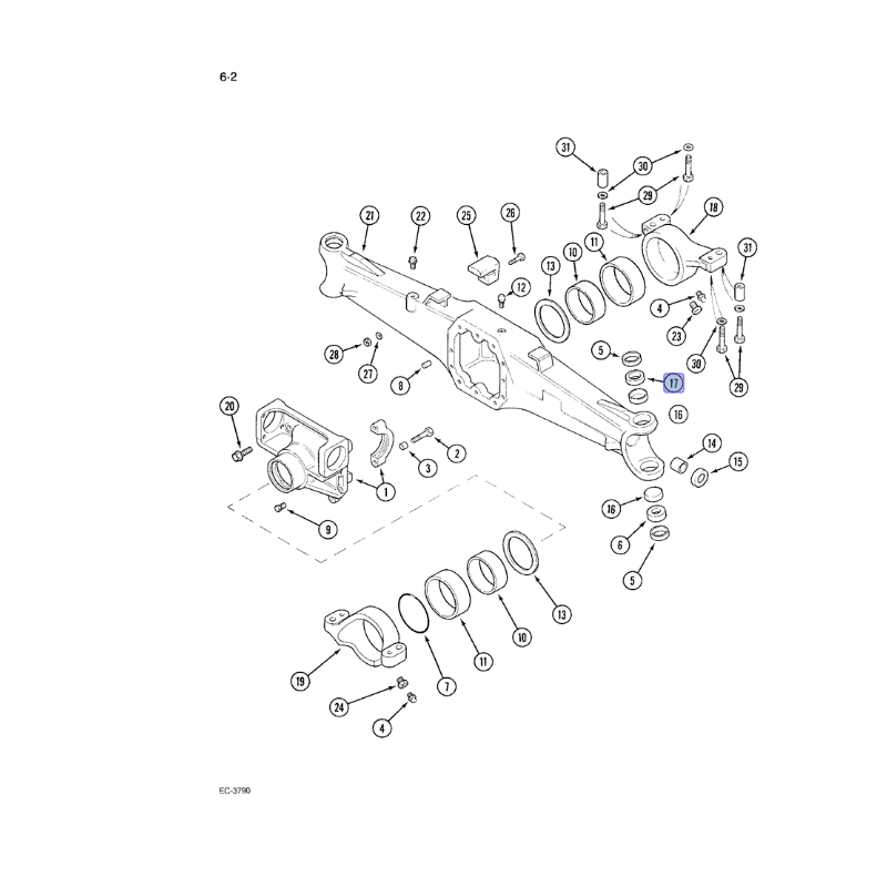 Bucsa pivot superior 1537604C1, Ø 25x47x15 mm